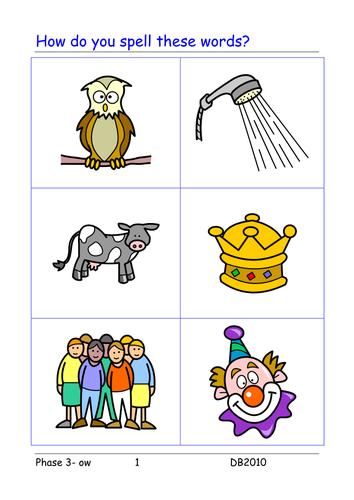 Phase 3: 'ow' sound [as in brown, allow]: table/group cards, activities and presentation ...