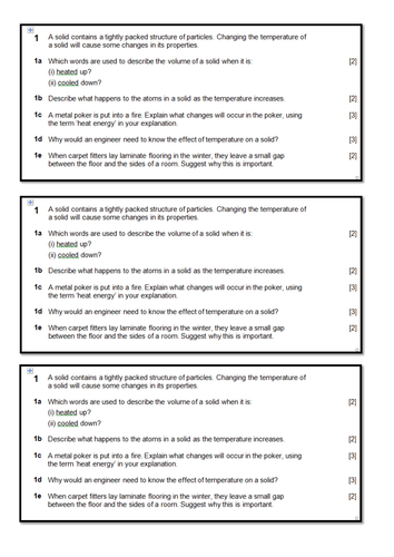 NEW AQA GCSE PHYSICS TRILOGY 6.3 - PARTICLE MODEL (FROM 2016) SOW ...