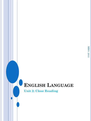 WJEC English Language Unit One (Reading) Revision Workbook | Teaching ...