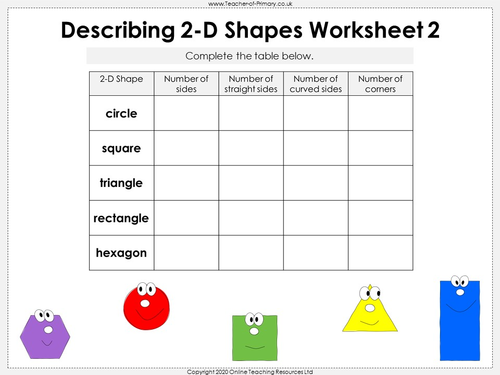 Describing 2-D Shapes - Year 2 | Teaching Resources