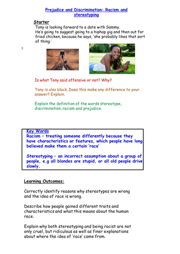 Racism: Prejudice Stereotypes + Racism | Teaching Resources