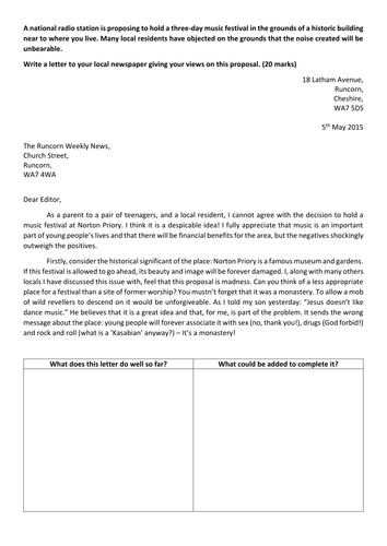 GCSE Letter Writing (Formal & Informal) | Teaching Resources