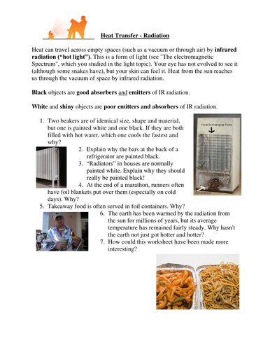 Heat transfer worksheets | Teaching Resources