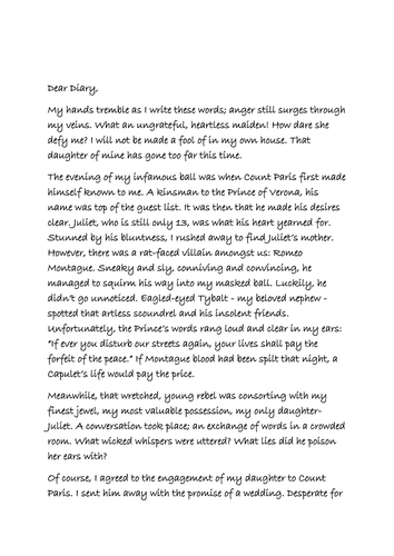 Model Texts- Romeo and Juliet Year 6 Writing | Teaching Resources