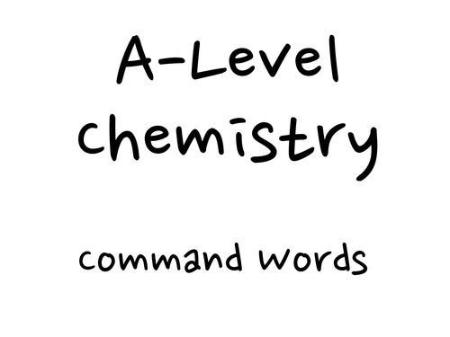 AQA A-Level Chemistry Command Words New 2015 Spec | Teaching Resources