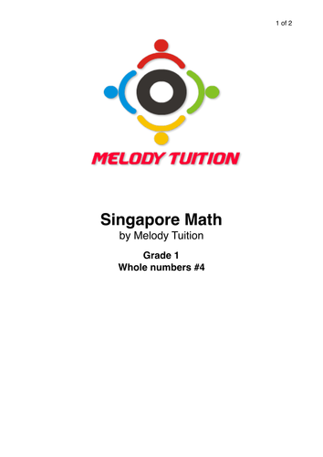 Grade 1 Whole numbers (Patterns) worksheet #4 - Singapore Math ...