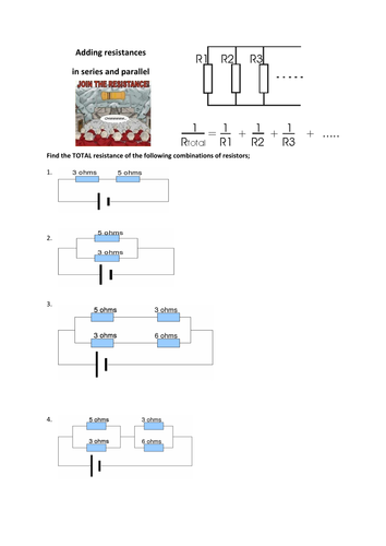 Resistance and power worksheets | Teaching Resources