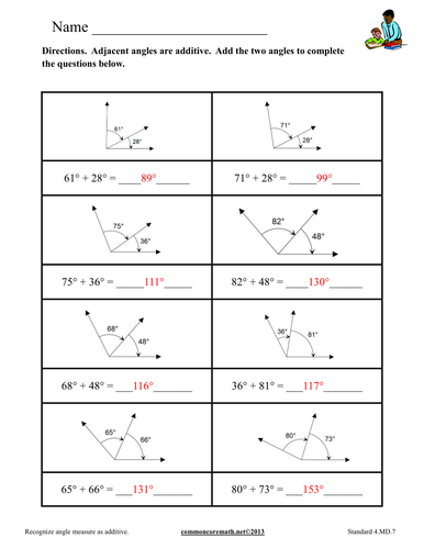 Add and Subtract Angles - 4.MD.7 | Teaching Resources
