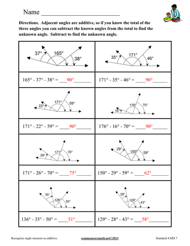 Add and Subtract Angles - 4.MD.7 | Teaching Resources