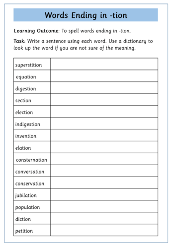 tion suffix | Teaching Resources