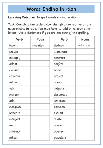 tion suffix worksheets | Teaching Resources