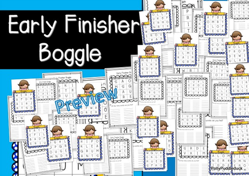 Literacy Game - Early Finisher Boggle (fun for everyone) | Teaching ...