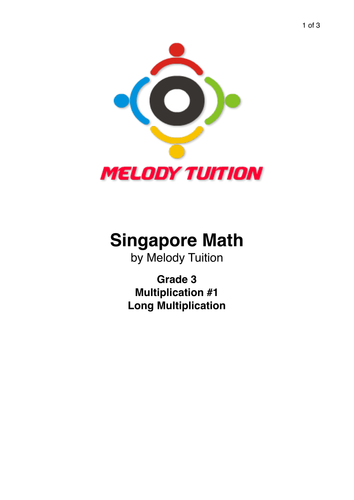 Grade 3 Multiplication worksheet #1 - Singapore Math | Teaching Resources