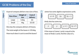 GCSE Problem Solving Questions of the Day - 29th April | Teaching Resources