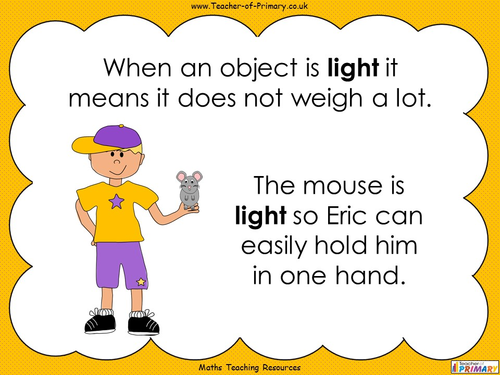 Comparing Weight - Year 1 - PowerPoint presentation and worksheets ...
