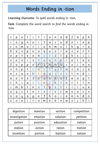 tion suffix | Teaching Resources