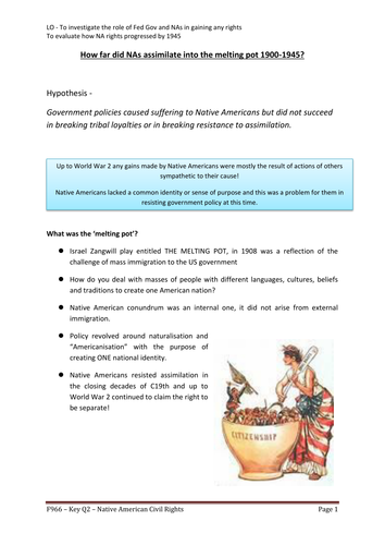 OCR Native American Civil Rights 1865-1992 | Teaching Resources