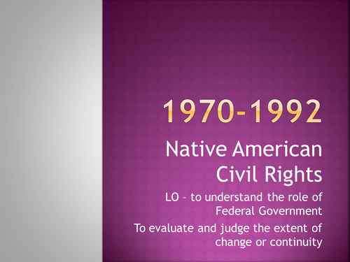 OCR Native American Civil Rights 1865-1992 | Teaching Resources