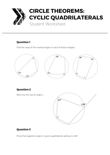 Circle Theorems: Cyclic Quadrilaterals - Complete Lesson | Teaching ... Circle Theorems: Cyclic Quadrilaterals - Complete Lesson | Teaching ...