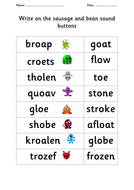 Phonics /oa/ /ow/ /oe/ /o-e/ family real and alien words by ...