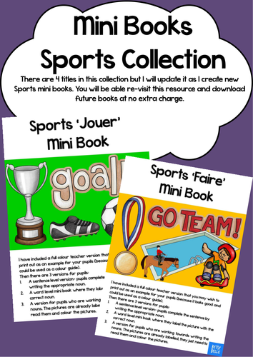 French Vocabulary Mat: Extreme Sports (plus sport mini book) | Teaching ...