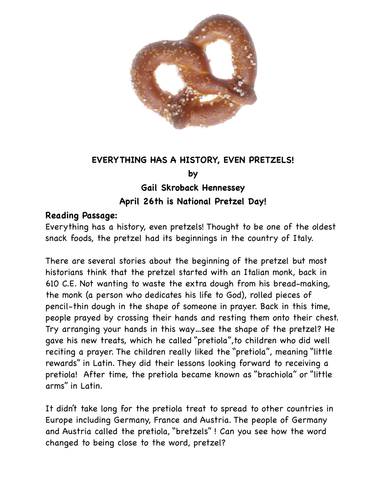 Everything Has a History...Even PRETZELS! | Teaching Resources