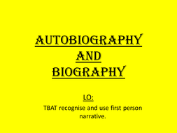 Autobiography and Biography - KS3 | Teaching Resources
