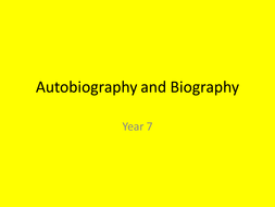 Autobiography and Biography - KS3 | Teaching Resources