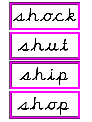 Phonic flashcards in cursive font, sh, ch, th, qu words | Teaching ...