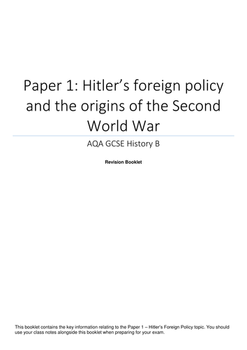 AQA GCSE History - Paper 1 Revision Booklets | Teaching Resources