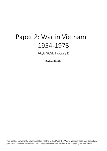 AQA GCSE History - Paper 2 Revision Booklets | Teaching Resources