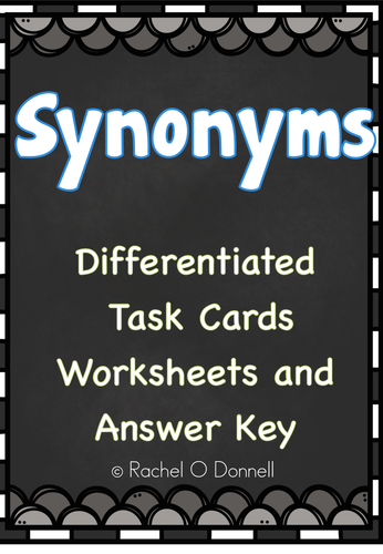 Synonym Task Cards Differentiated | Teaching Resources