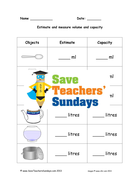 Measuring Capacity KS1 Worksheets and Lesson Plans (2 Lessons ...