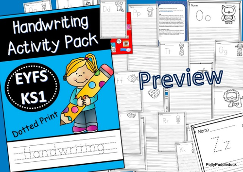 Handwriting Activity Pack (Dotted Print for EYFS/KS1) | Teaching Resources