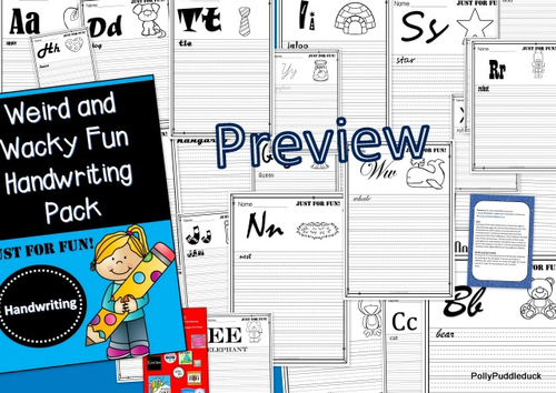 Weird and Wacky Handwriting Activity Pack (Just for fun!) | Teaching ...