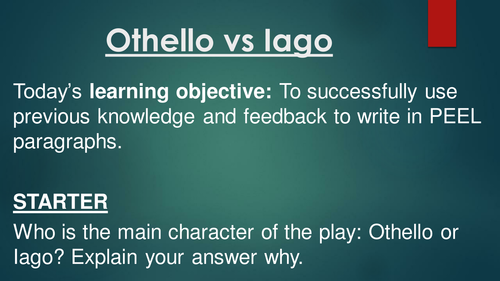 Introduction to Othello - tragic hero and villain focus | Teaching ...