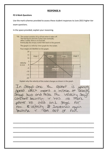 Edexcel Science - Student response to 6 mark questions | Teaching Resources