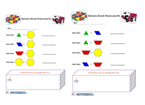 Pattern Block Fractions: Investigations with Basic Blocks | Teaching ...