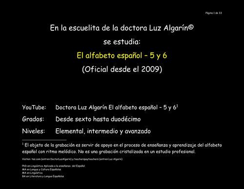 El alfabeto español y canciones 5 y 6 | Teaching Resources