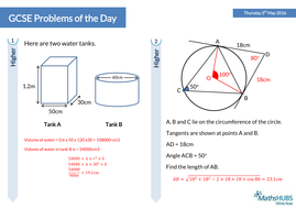 GCSE Problem Solving Questions of the Day - 5th May | Teaching Resources