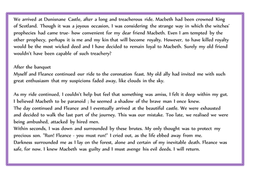 Macbeth/Lady Macbeth Diary - Shared Write | Teaching Resources