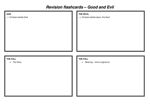 GCSE Revision Pack for Good and Evil | Teaching Resources