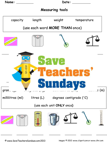 Measurement Vocubulary and Tools KS1 Worksheets, Lesson Plans and ...