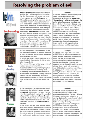 Problem of Evil by - UK Teaching Resources - TES