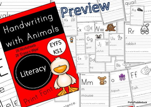 Handwriting with Animals for Emergent Writers | Teaching Resources