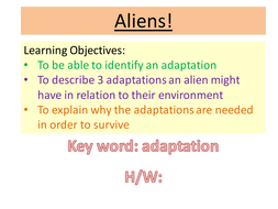 Alien Adaptations with built in progress checks | Teaching Resources