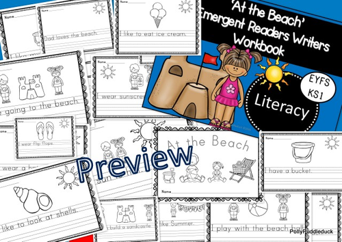 At the Beach Emergent Readers and Writers Workbook (EYFS/KS1 ...