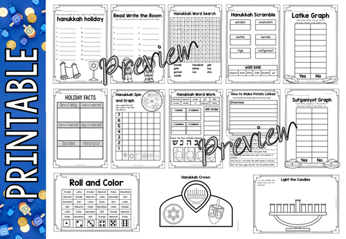 Hanukkah Chanukah Digital and Printable | Teaching Resources