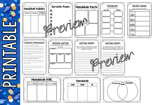 Hanukkah Chanukah Digital and Printable | Teaching Resources