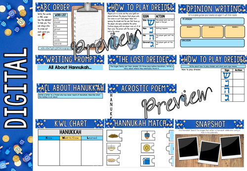 Hanukkah Chanukah Digital and Printable | Teaching Resources